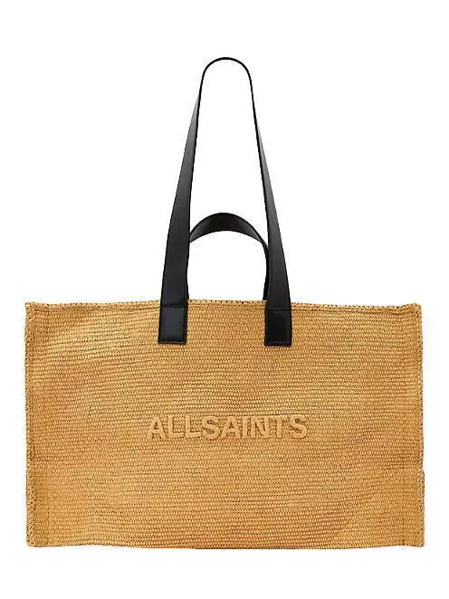 ALLSAINTS Lutece Logo Print Paper Tote Bag - Biscuit Brown
