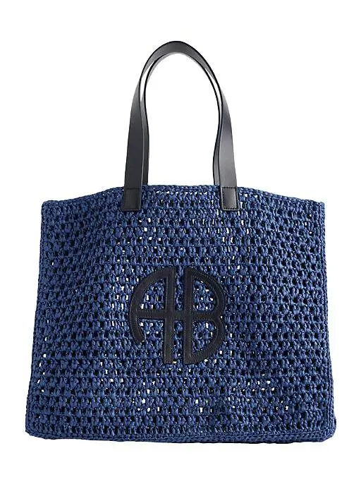 ANINE BING Rio Large Woven Tote Bag - Washed Blue