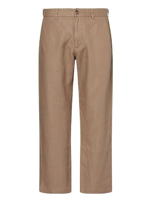 Nn07 Aden Straight-leg Linen Trousers - Clay Mirage