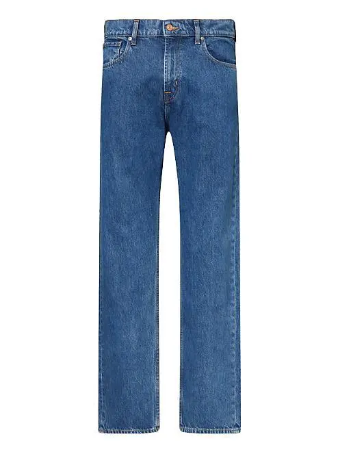 7 For All Mankind Straight-leg Cotton Denim Jeans - Kingfisher