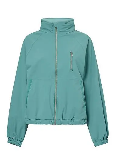ADANOLA High-neck Relaxed-fit Woven Track Jacket - Eucalyptus Green
