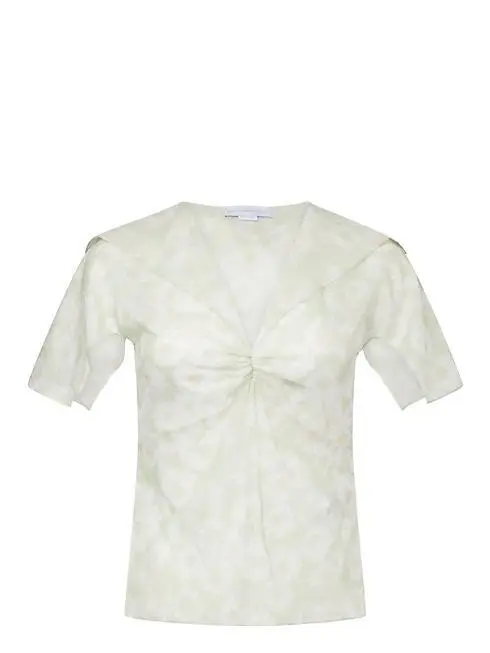 Stella McCartney Daisy-print Silk Cap Sleeve Top - Pistachio