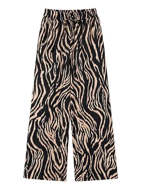 RO&ZO Zebra Print Wide Leg Trousers - Multi