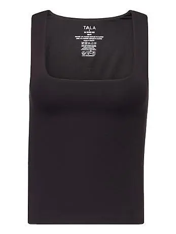 TALA 365 Square Neck Stretch Jersey Vest Top - Shadow Black