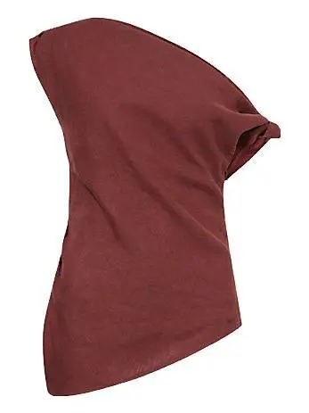 TALA Asymmetrical Linen-blend Top - Deep Rust
