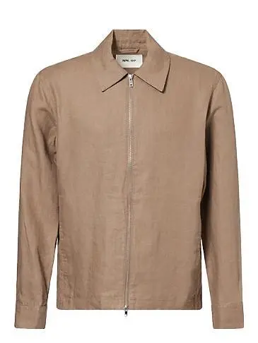 Nn07 Nn.07 Zip-up Linen Jacket - Clay Mirage