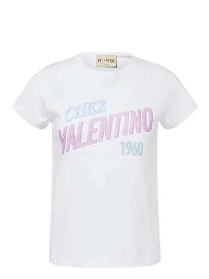Valentino Garavani Text Print Cotton T-shirt - Bianco