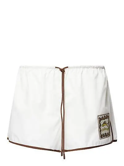 ALEMAIS Cotton Drawstring Shorts With Brand Patch - Ivory