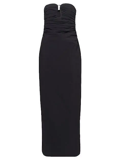 Shona Joy Strapless Ruched Maxi Dress - Black