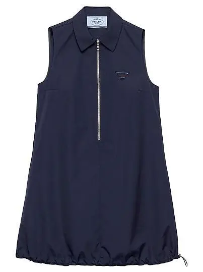 Prada Sleeveless Cotton-poplin Mini Dress - Blue
