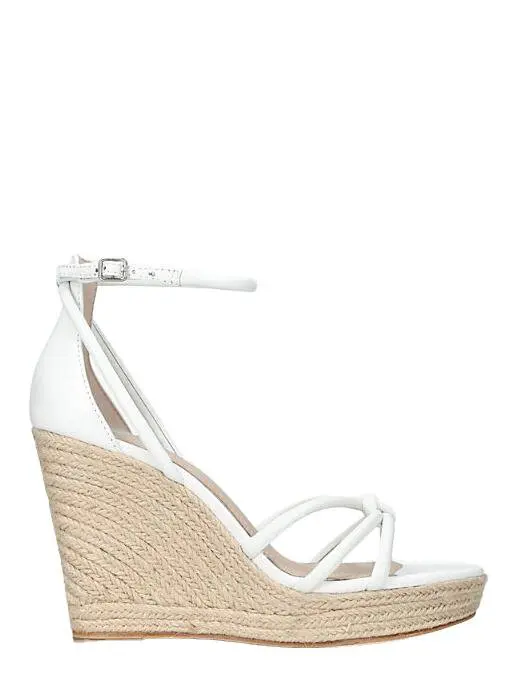 Paige Tami Leather Espadrille Wedge Sandals - White