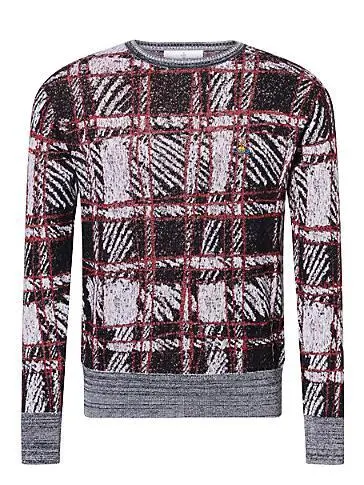 VIVIENNE WESTWOOD Scribble Check Wool-blend Jumper - Black