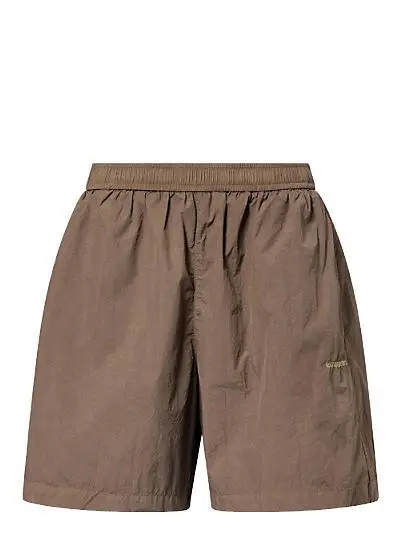 MKI MIYUKI ZOKU Wide-leg Shell Shorts - Deep Khaki