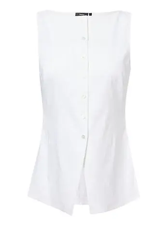 Theory Sleeveless Cutaway Top - White