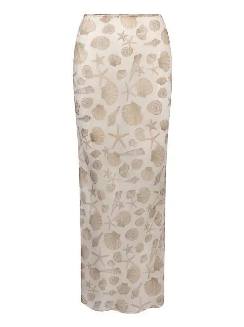 OMNES Chiffon Shell-print Maxi Skirt - Painterly Shellprint