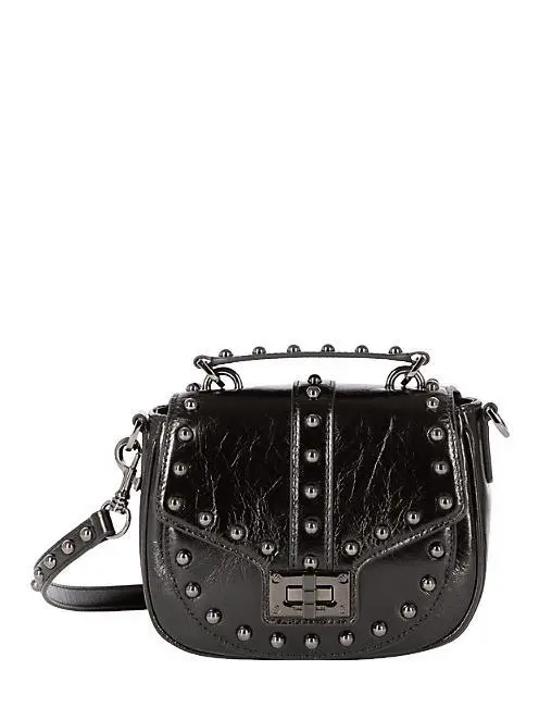 The Kooples Emily Stud-embellished Leather Shoulder Bag - Black