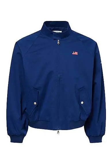 COLE BUXTON Embroidered Cotton Bomber Jacket - Navy