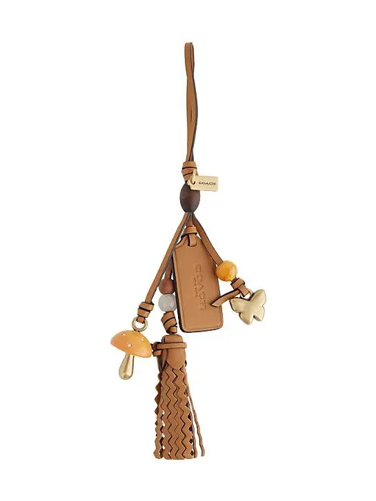 COACH Mushroom Leather Charm - Honey Brown