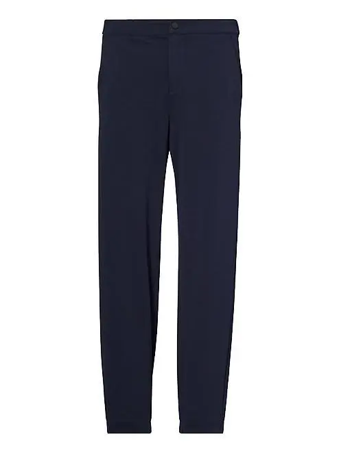7 For All Mankind Slim-fit Cotton-blend Trousers - Double Knit Navy