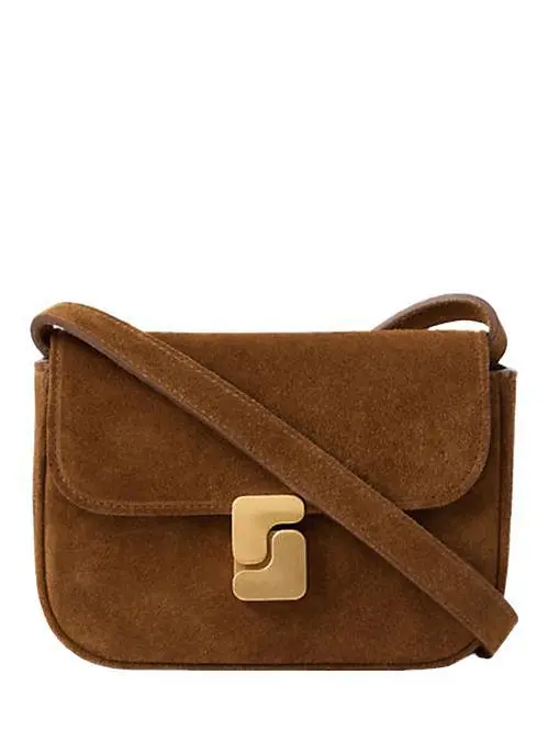 Soeur Bell Mini Suede Shoulder Bag - Caramel