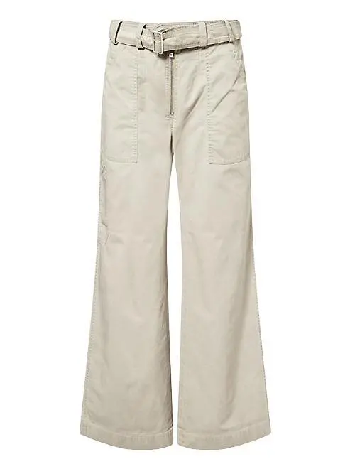 Acne Studios Belted Twill Cotton Trousers - Clay Beige