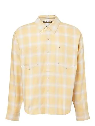 COLE BUXTON Western Check Woven Shirt - Yellow