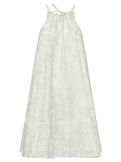 Stella McCartney Daisy-print Halterneck Cotton Mini Dress - Pistachio