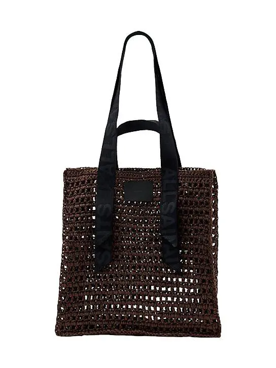 ALLSAINTS Lullah Raffia Tote Bag - Cognac Brown