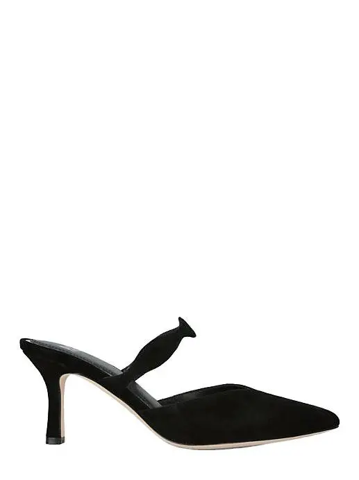 Paige Pia Suede Pointed-toe Kitten-heel Mules - Black