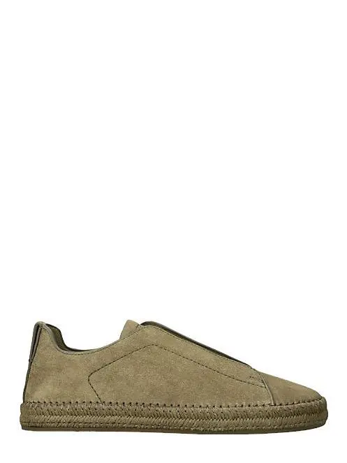 Zegna Triple Stitch Suede Espadrilles - Mid Green