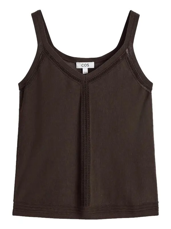 Cos Open-knit Detail Tank Top - Brown