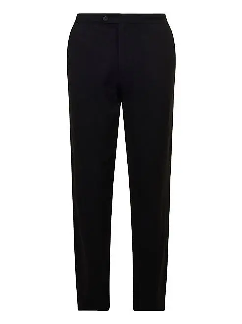 RAITH Linen Blend Relaxed Fit Trousers - Black