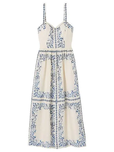 Claudie Pierlot Sleeveless Floral-print Linen Midi Dress - Light Print