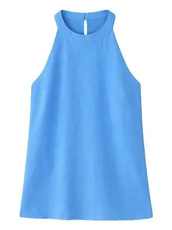 RO&ZO Sleeveless Halterneck Woven Blouse - Blue