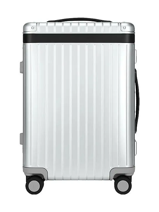 CARL FRIEDRIK 4-wheel Aluminium Suitcase - Silver / Black