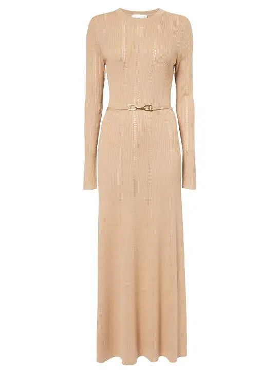 Gabriela Hearst Imagene Wool Knit Midi Dress - Camel