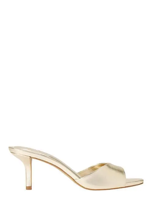 Steve Madden Kendrix Metallic Leather Heeled Mules - Gold
