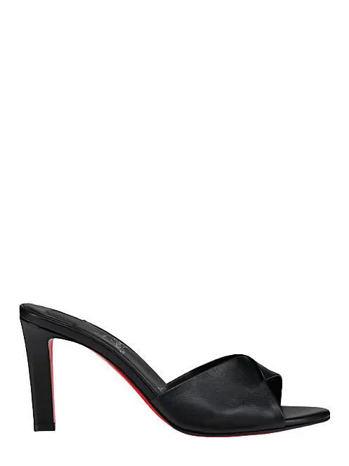 CHRISTIAN LOUBOUTIN Leather Heeled Mules - Black/lin Black