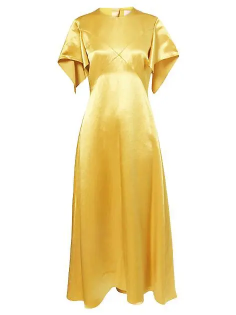 ROKSANDA Sola Hammered Satin Midi Dress - Maravilla