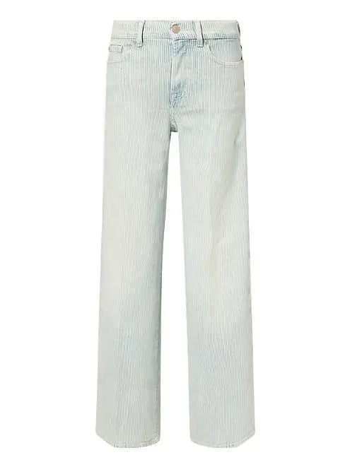 7 For All Mankind Lotta Striped High-rise Wide Leg Jeans - Stripes