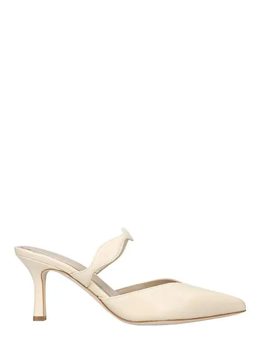 Paige Pia Pointed-toe Leather Kitten-heel Mules - Bone