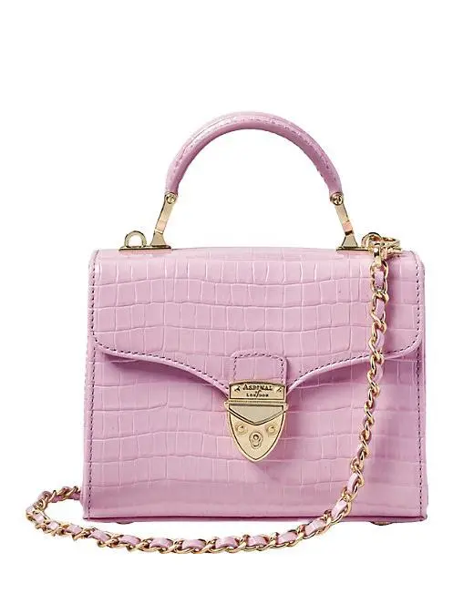 ASPINAL OF LONDON Mayfair Patent-leather Top-handle Bag - Lilac