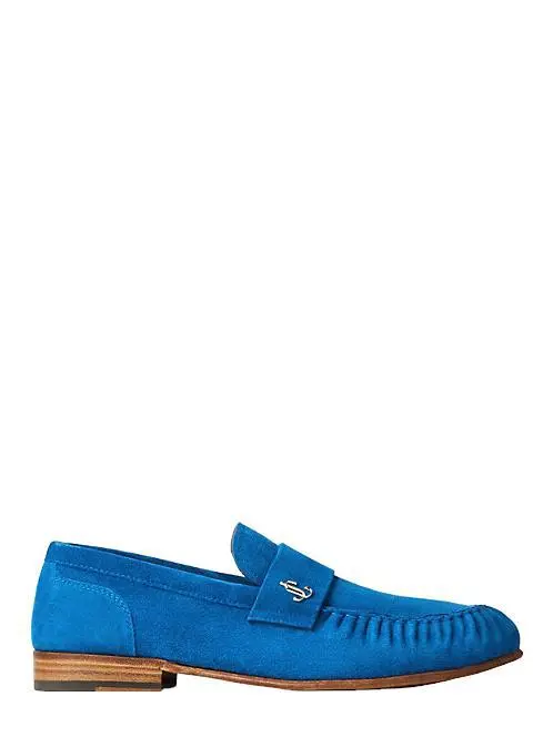 JIMMY CHOO Ellis Suede Loafers - Lagoon