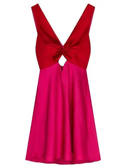 OMNES Maggy Cut-out Satin Mini Dress - Raspberry / Cherry