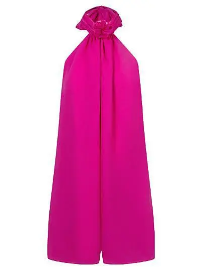 OMNES Demi Halter Woven Mini Dress - Raspberry