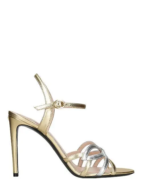 Valentino Garavani Bow Heeled Leather Sandals - Gold Comb