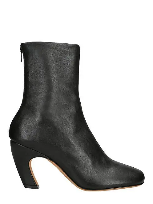 Le Monde Beryl Leather Zip Up Ankle Boots - Black
