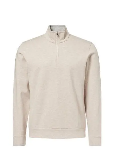 Orlebar Brown Quarter-zip Cotton-jersey Sweatshirt - Biscuit Melange