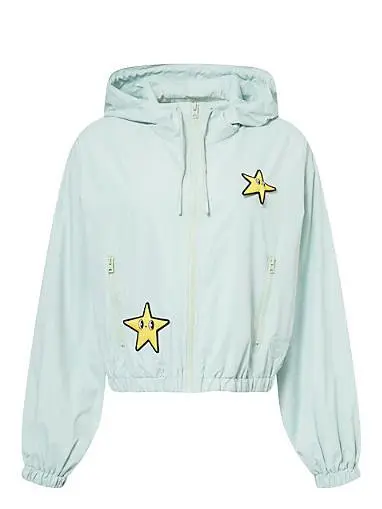COACH Graphic Patch Hooded Shell Jacket - Light Green