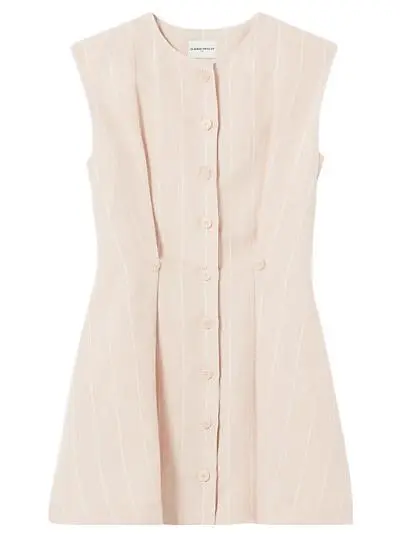 Claudie Pierlot Sleeveless Linen-blend Mini Dress - Sand